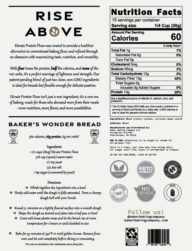 Elevate Protein Baking Flour - High Protein, Low Calorie, 0 Net Carbs ...