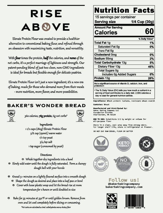 Elevate Protein Baking Flour - High Protein, Low Calorie, 0 Net Carbs ...